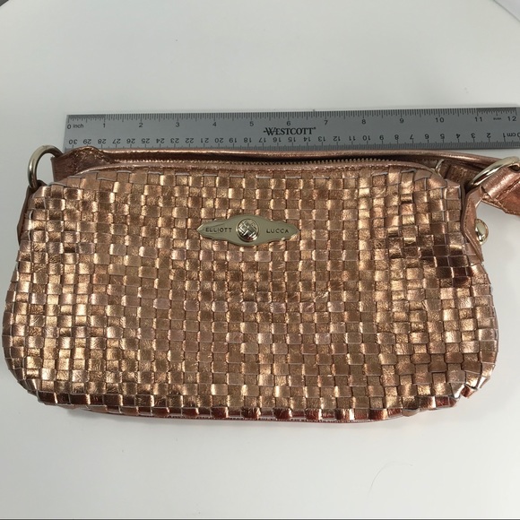 Elliott Lucca | Bags | Elliot Luca Purse Copper Colored Woven Leather ...
